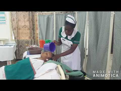 washing of patient's hair in bed @nursingart247