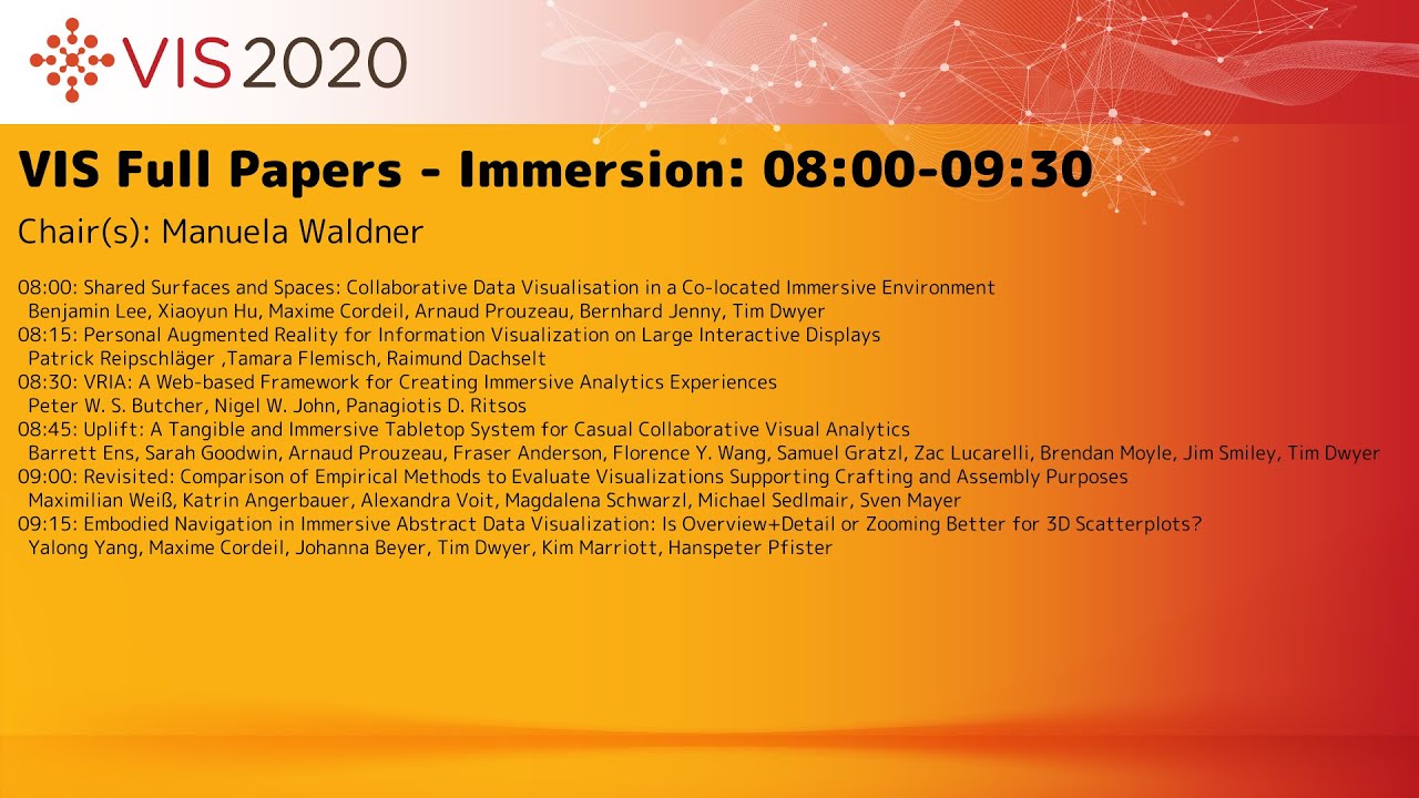 VIS 2020: VIS Full Papers - Immersion - YouTube