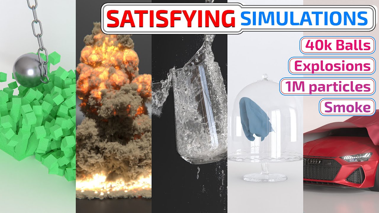 Satisfying simulations | #Blender3d physics Showreel - YouTube