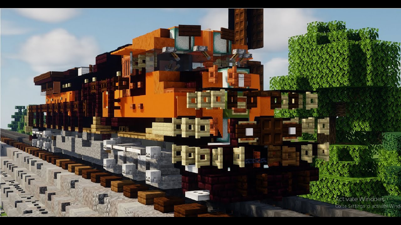 Minecraft BNSF Dash 9-44CW Heritage 1 Locomotive Tutorial - YouTube