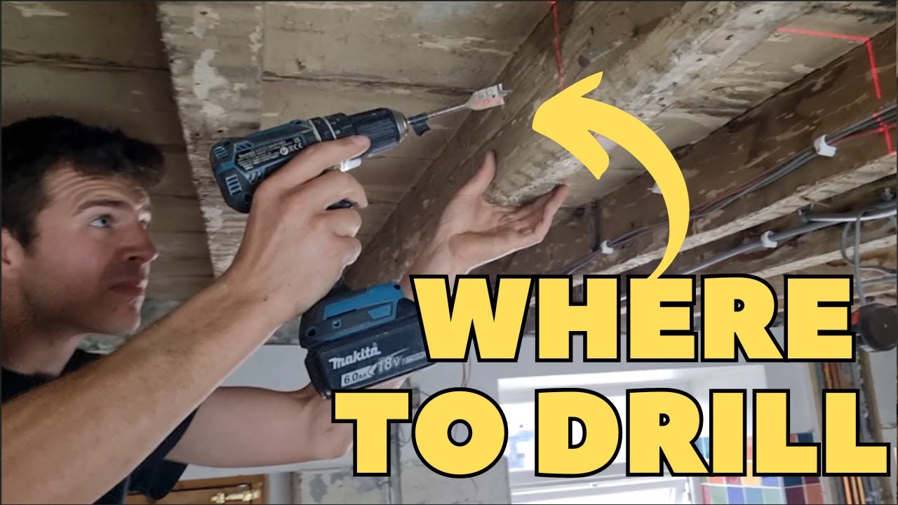 How to Drill through a Ceiling Joist - YouTube