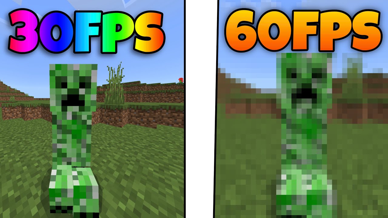 Minecraft 30 FPS VS 60 FPS - YouTube