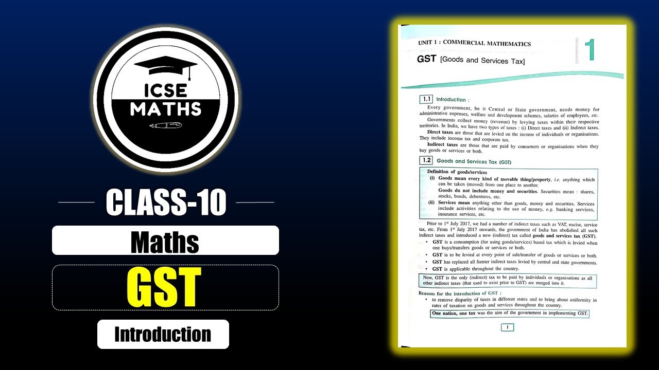 Best way to understand GST | Class 10 ICSE Maths | GST (introduction ...