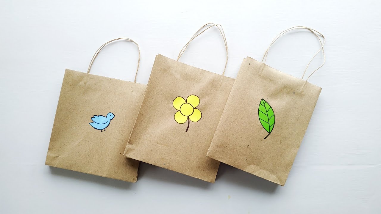 DIY Beautiful Paper Carry Bags | DIY Paper Bag Ideas | Dinesh Arts ...