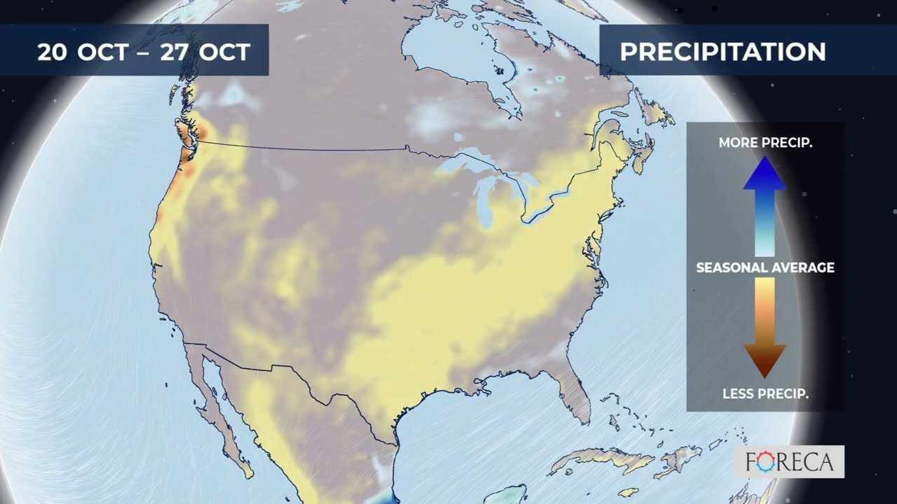Monthly precipitation forecast for the USA 10/11/2024 - YouTube