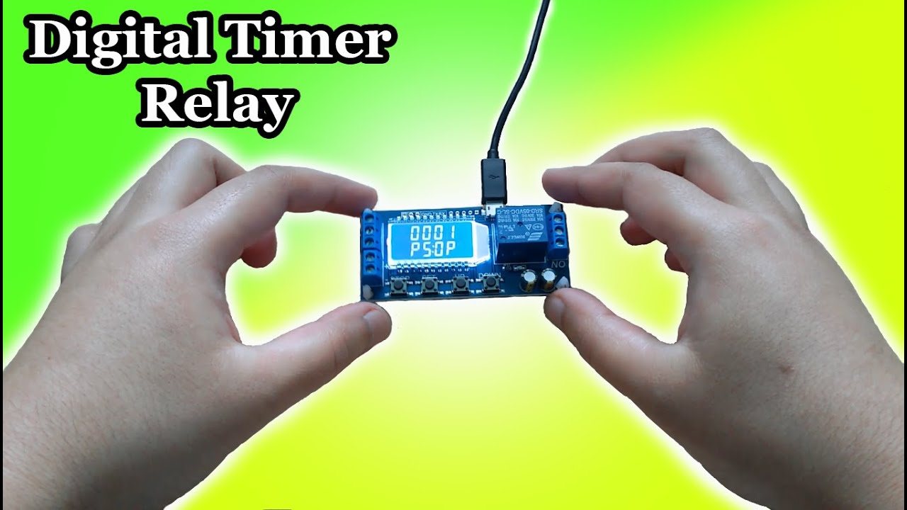 Testing a Micro USB Digital LCD Display Time Delay Relay Module - YouTube