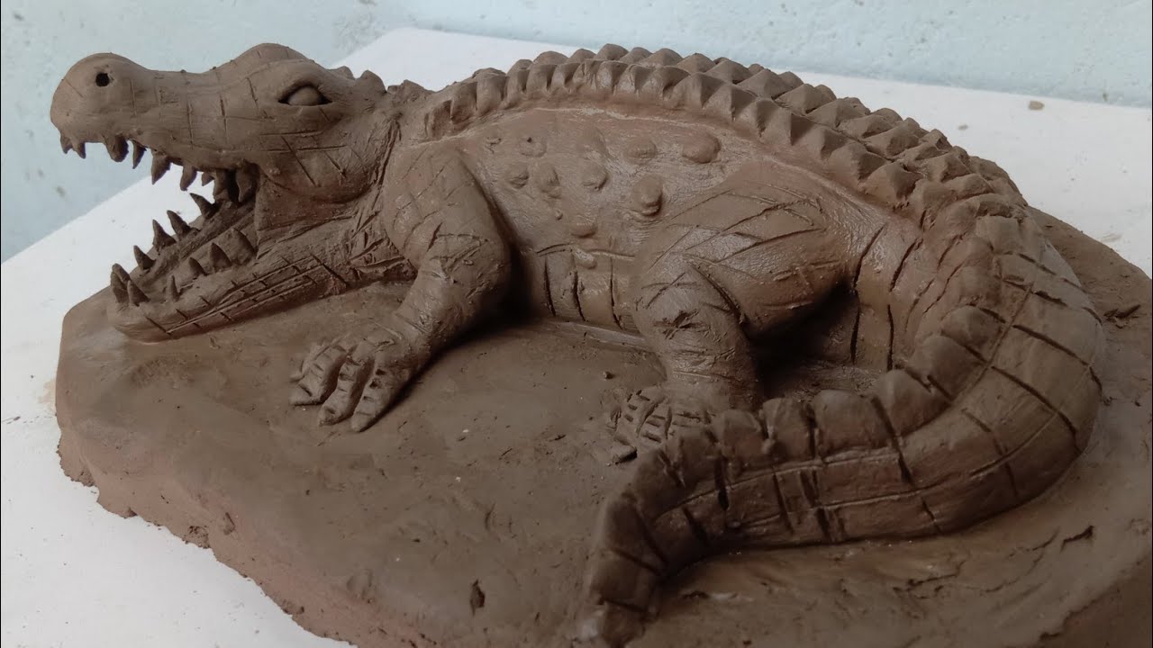 Time lapse video | crocodile making with clay - YouTube