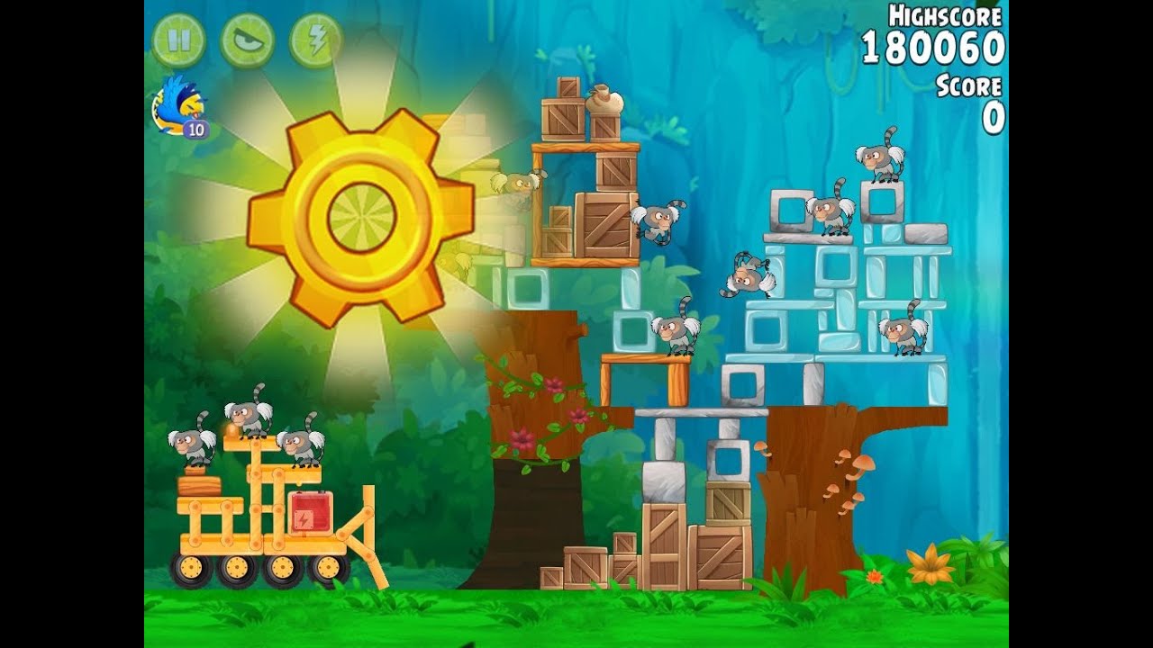 Angry Birds Rio Gear #2 Walkthrough Level 5 Timber Tumble - YouTube
