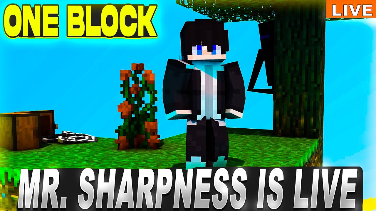 Minecraft - Playing One Block in Live | Mr. Sharpness - YouTube