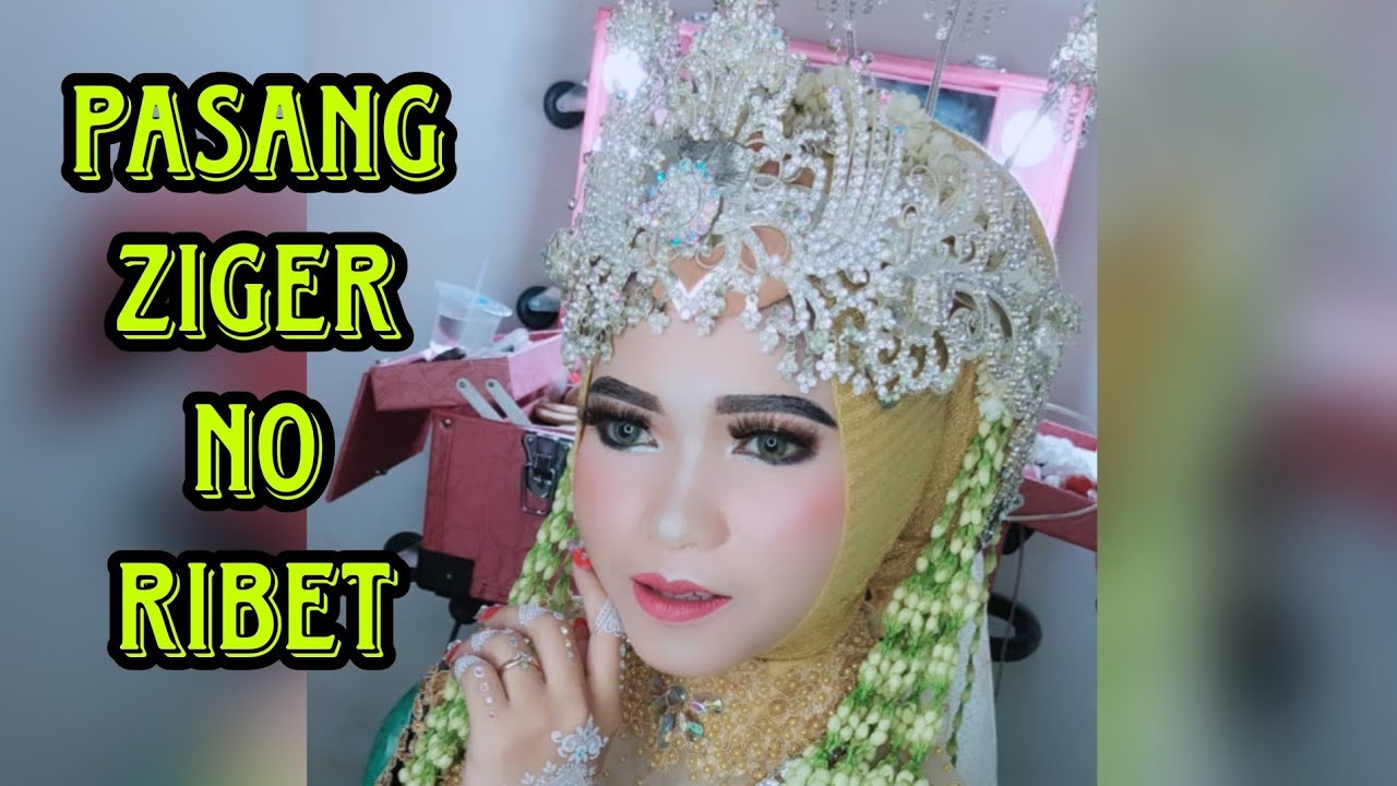Pasang hijab ziger pengantin No ribet - YouTube
