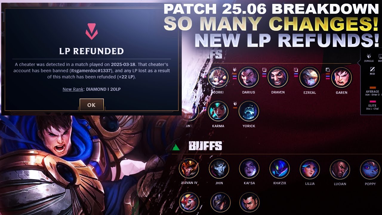 NEW LP REFUNDS!?! - Patch 25.06 Breakdown | League of Legends - YouTube