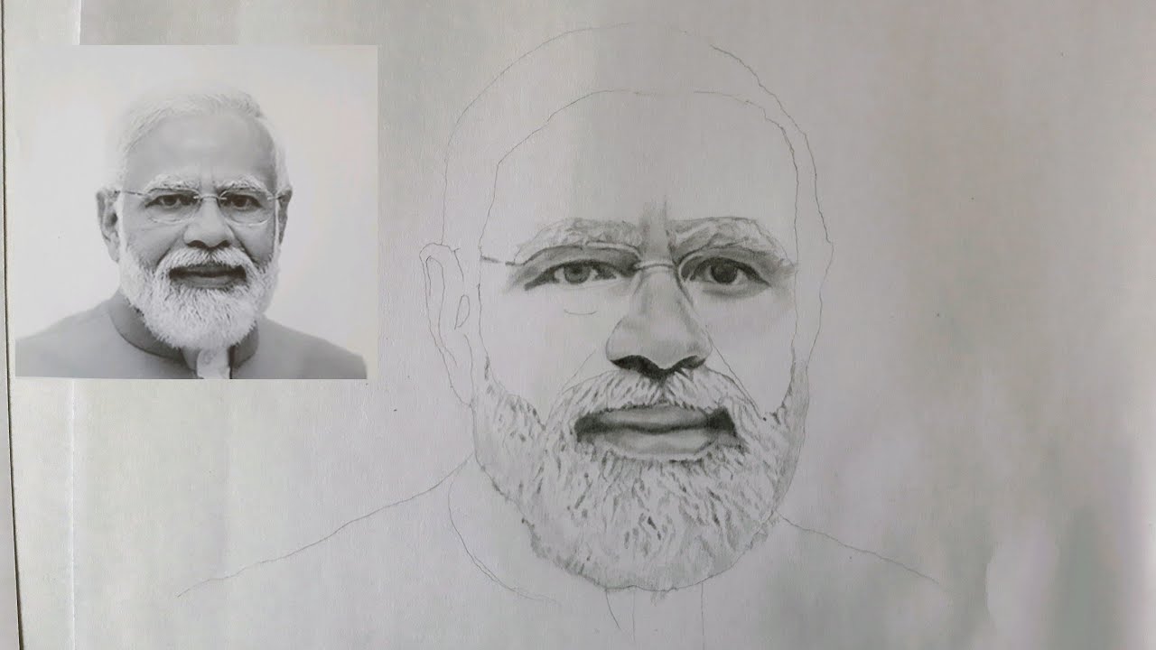 Drawing sketch | Prime Minister Narendra Modi ji Drawing | Time Lapse ...