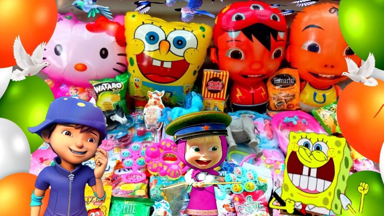 Hunting permen, Dokteran, masak masakan, permen yupi, Marsha, Spongebob ...