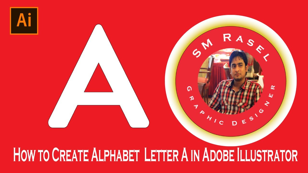 How to Create Alphabet Letter A | Adobe Illustrator Tutorial - YouTube