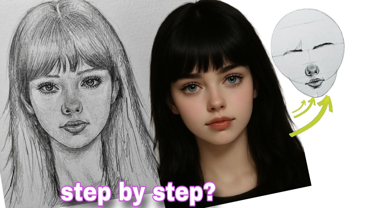 One Pencil Portrait: Realism Face Drawing Step by Step ! - YouTube