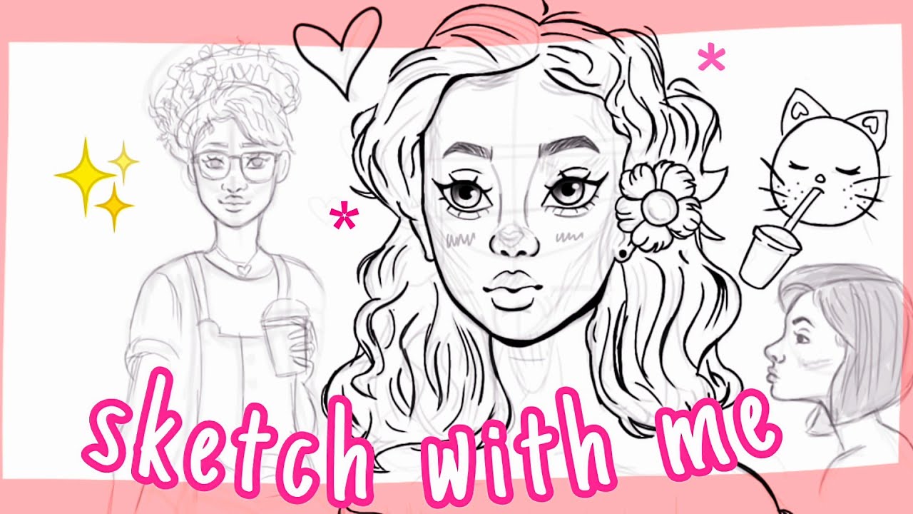 (ASMR) SKETCH WITH ME Satisfying digital art process - YouTube