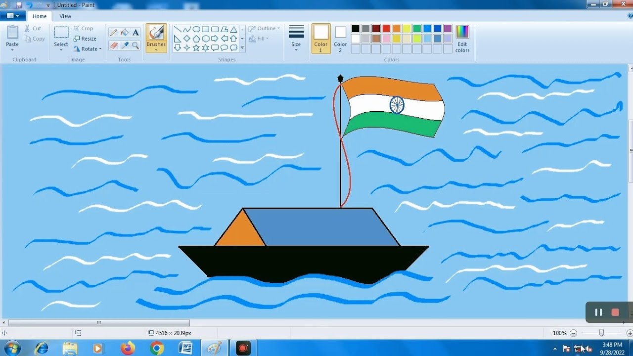 Draw the INDIAN Boats 🚢 in MS Paint Esey and Simple @debashis_iica ...