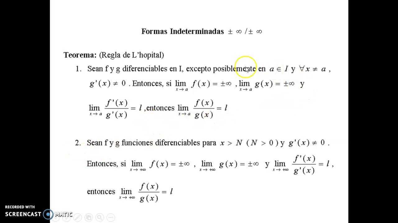 Videos 4.1. Formas Indeterminadas. 2da parte - YouTube