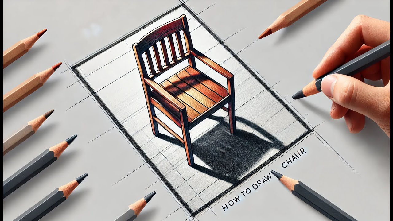 How To Draw 3D Chair | 3d drawing chair on paper for beginner | 3D ...