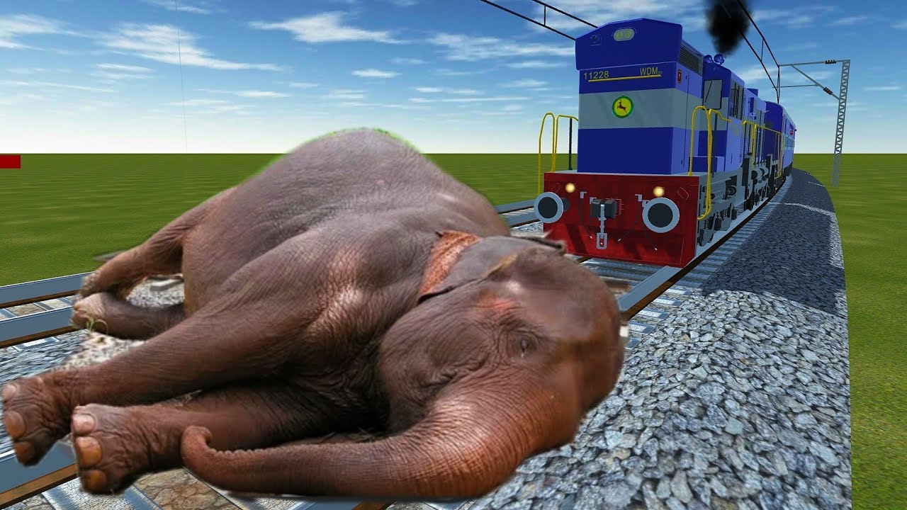 Sleeping Elephant vs Train | Stops the train | BeamNG.Drive | Train ...