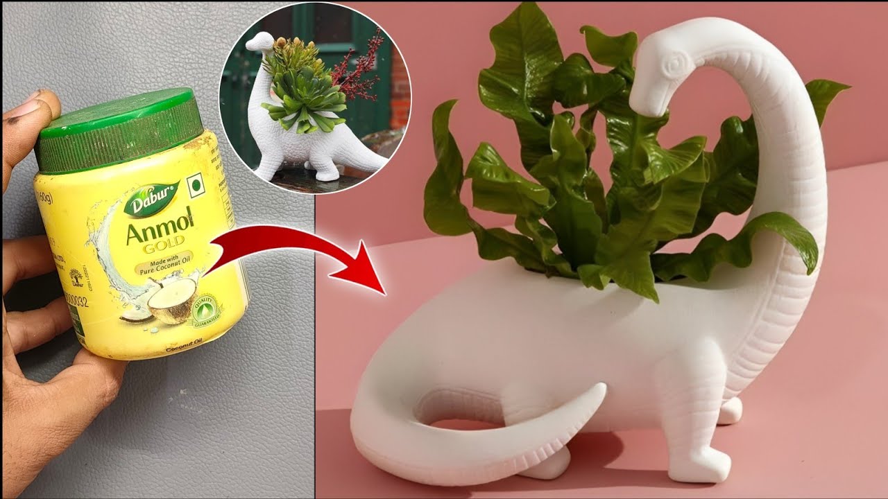Dainosor Plant Craft ideas 🌿 Cement Craft ideas 🌿 Putty craft 🌿 ...