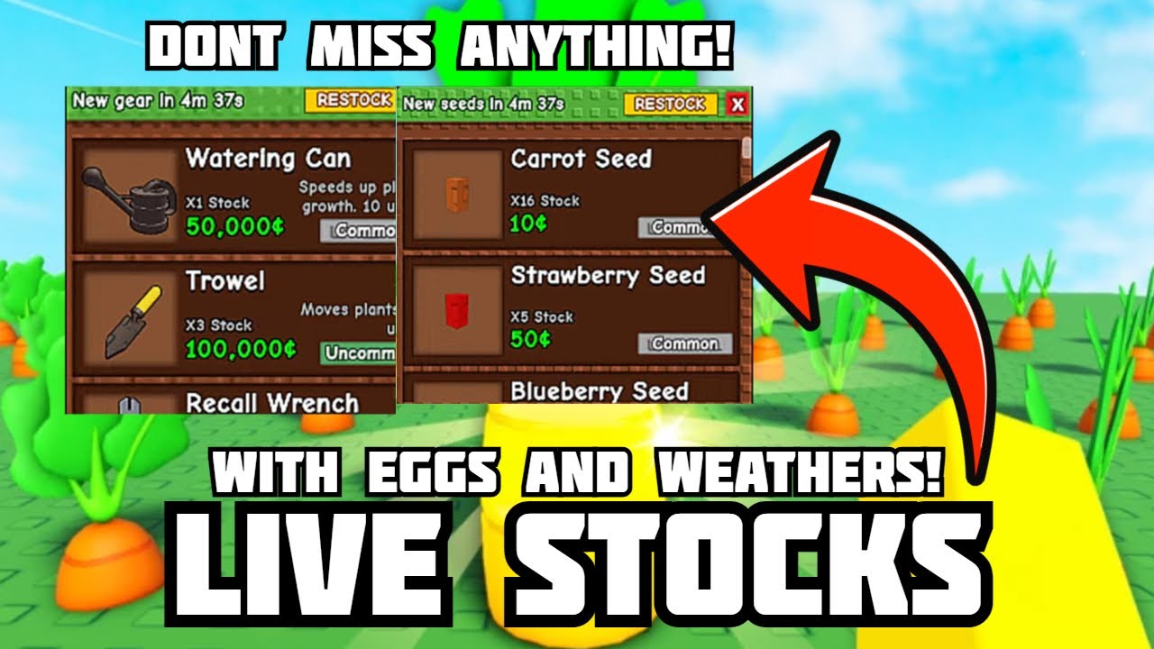 *REAL TIME* Grow a Garden Stocks Live! 24/7 - YouTube
