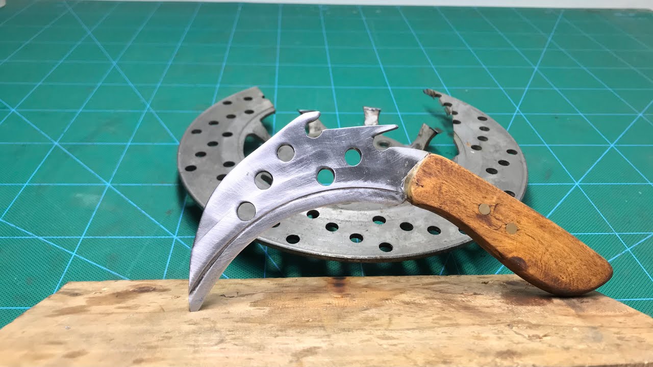 DIY Turn a Motorbike Brake Disc Into Amazing Knife at home - YouTube