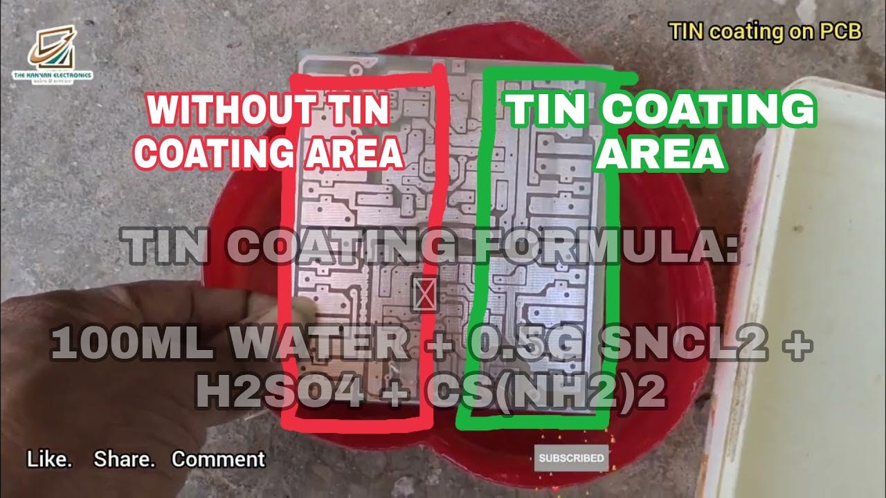 tin coating on PCB | tin coating solution | tin coating formula - YouTube