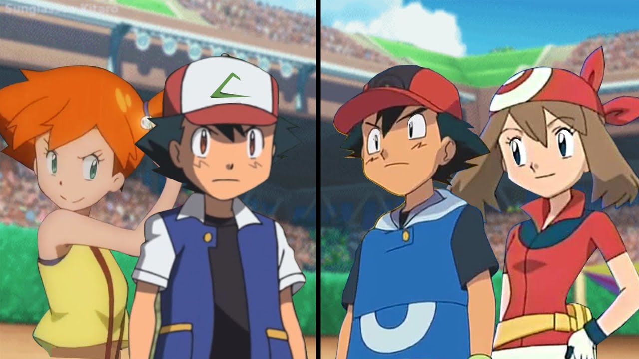 Pokemon Characters Battle: Ash and Misty Vs Ash and May (Kanto Vs Hoenn ...