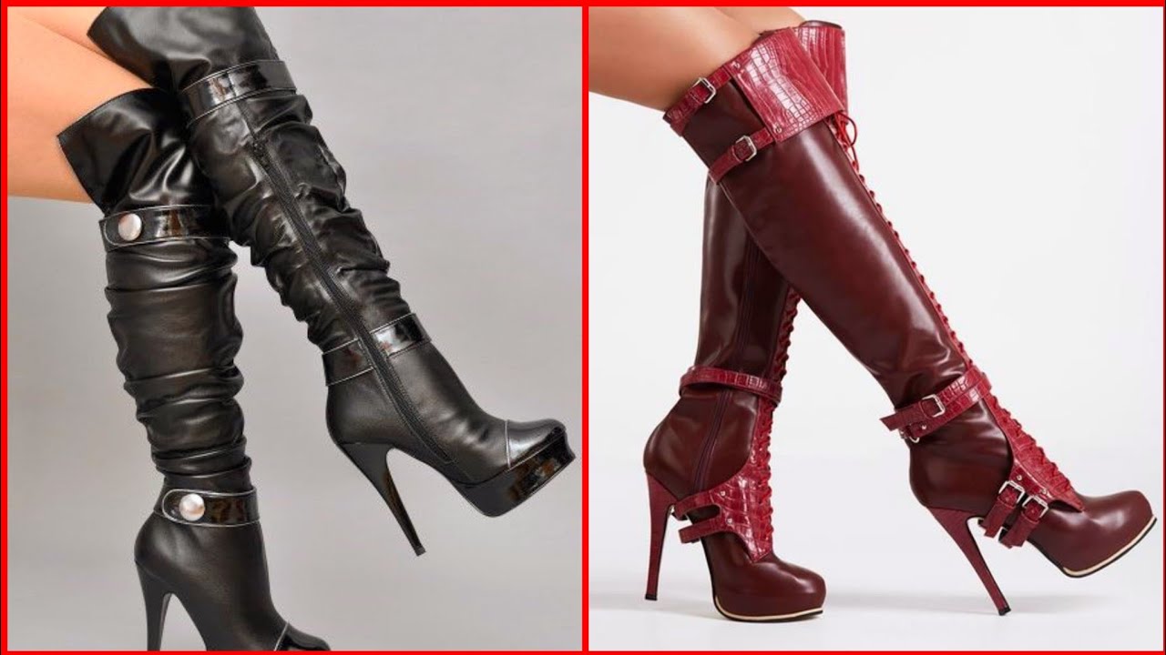 Very attractive and Stunning leather long shoes designs for women's ...