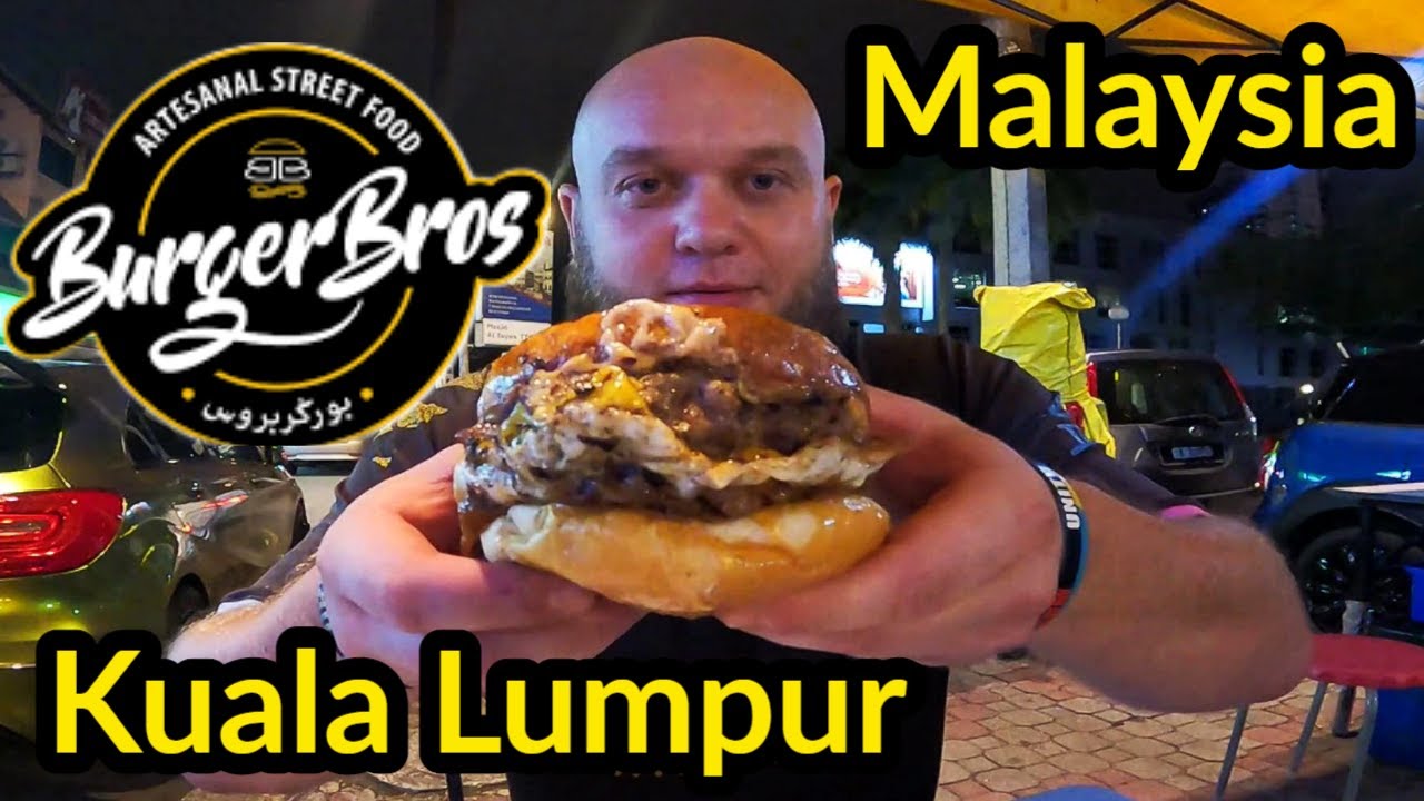 🇲🇾 200 GRAMS OF WET, JUICY MALAYSIAN STREET BURGER | BURGERBROS IN KUALA LUMPUR, MALAYSIA - YouTube
