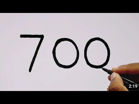How To Make A Cute Cat Drawing with Number 700//Easy Cat Drawing for ...