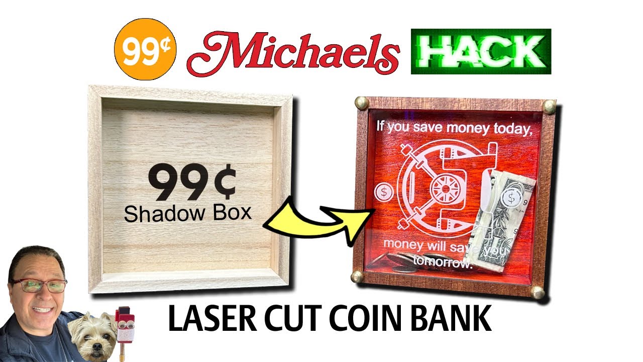 Laser Cut Coin Bank - Cut and Engraved on my AEON Mira 7 - YouTube