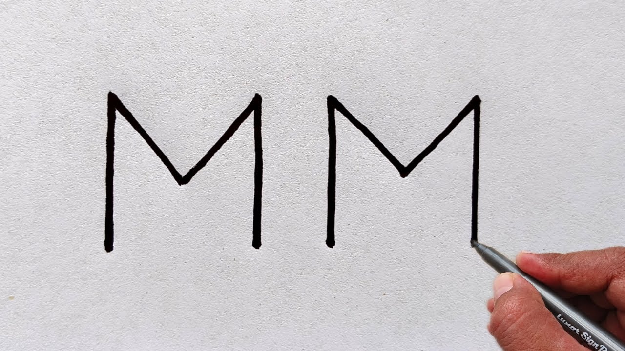 How To Draw Beautiful Drawing From Letter M | Most Easy Amazing Design ...
