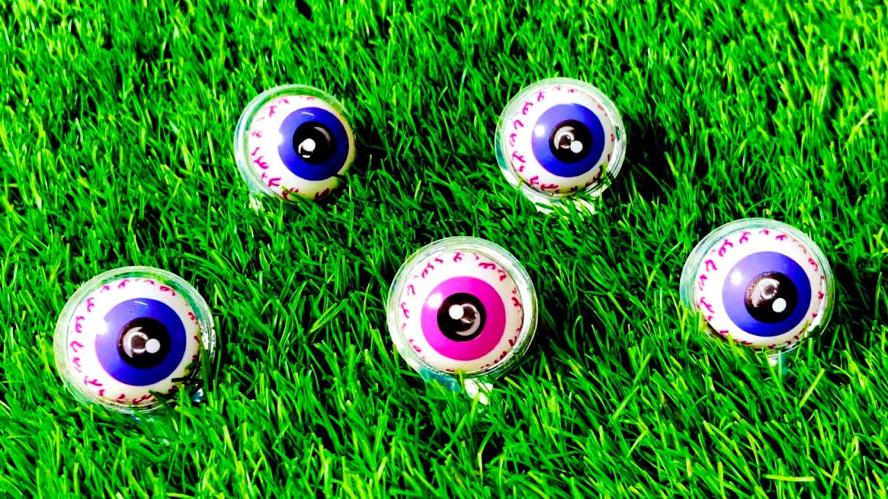 Eyes shape sweets opening and crushing ASMR | satisfying opening of ...