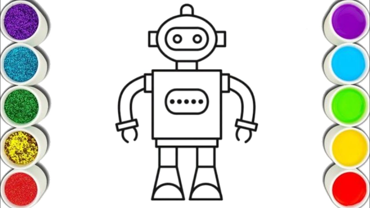 Simple Robot 🤖 Coloring and painting for kids & toddlers #220 - YouTube