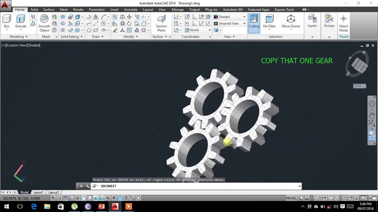 three gears are in mesh - YouTube