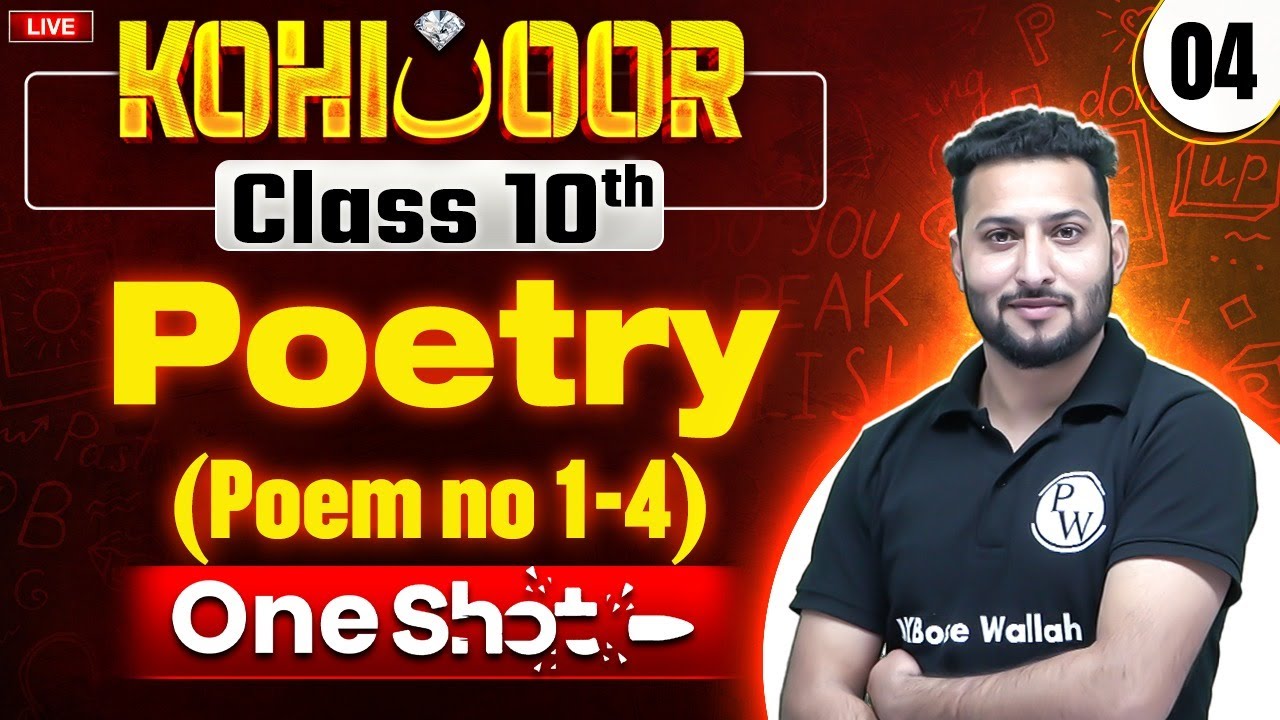 JKBOSE Class 10th English | Poetry: Poem no 1-4 | Full Chapter ...