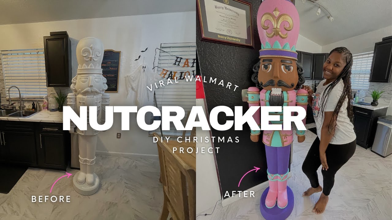 Watch Me Recreate the Viral Walmart Nutcracker DIY Christmas Decor! #christmasdecor - YouTube