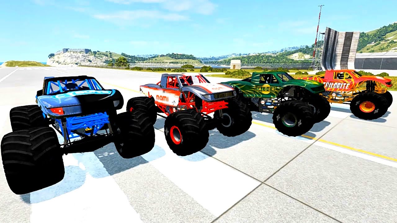 Monster Trucks Drag Race - BeamNG.Drive - YouTube