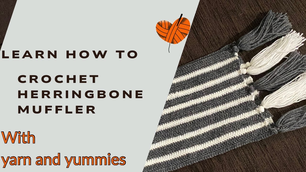 Crochet Herringbone Muffler - YouTube
