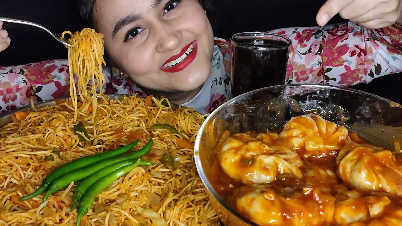 Real Mukbang!!!🔥Cook And Eat With Me😉llEating Hot Garlic Sauce Momo And ...