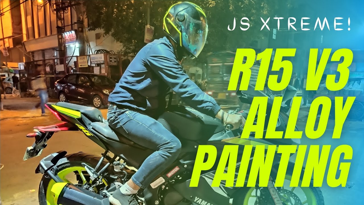 Yamaha R15 V3 Alloy Painting | R15 V3 Modified | Dark Knight Neon Green ...
