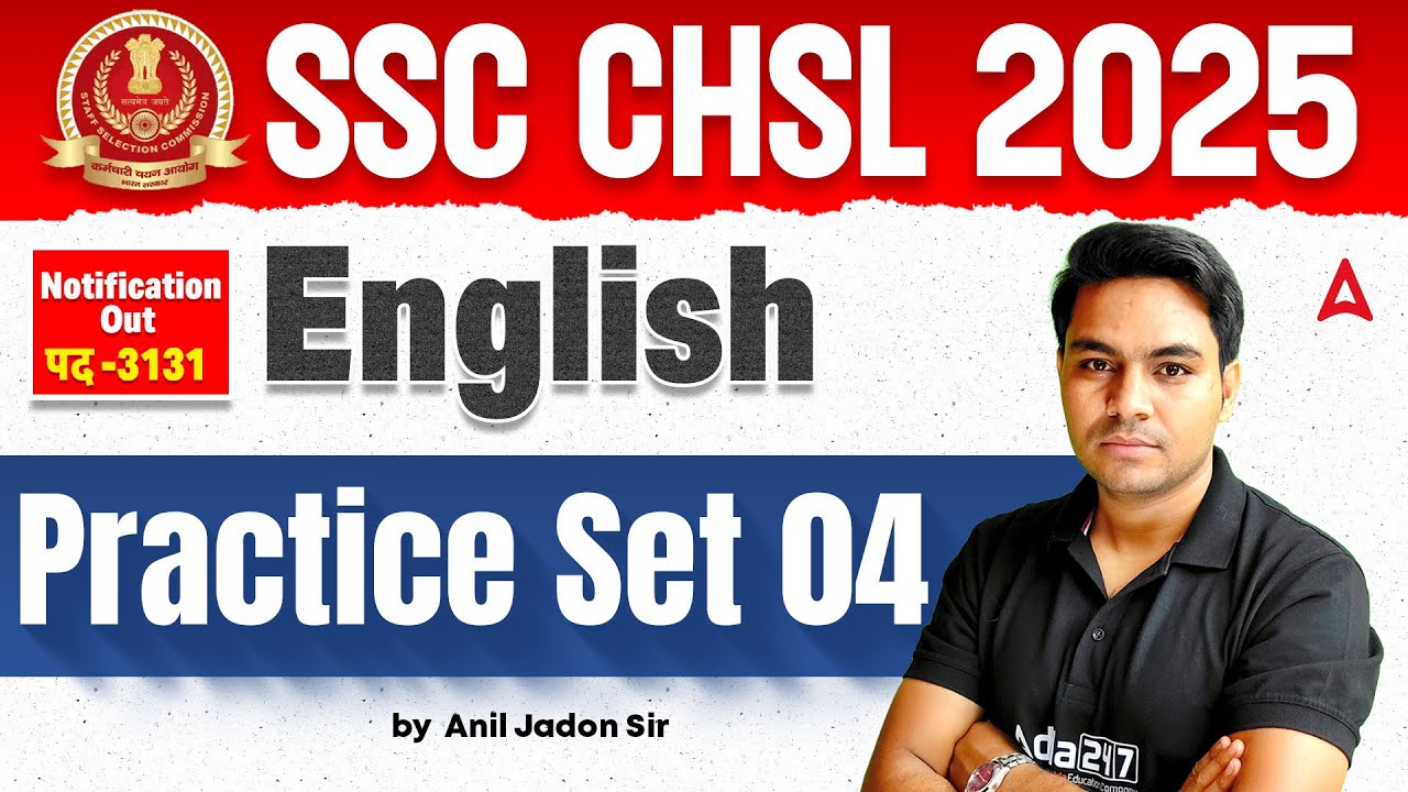 SSC CHSL English Classes 2025 | SSC CHSL English Practice Set Class | English By Anil Sir - YouTube