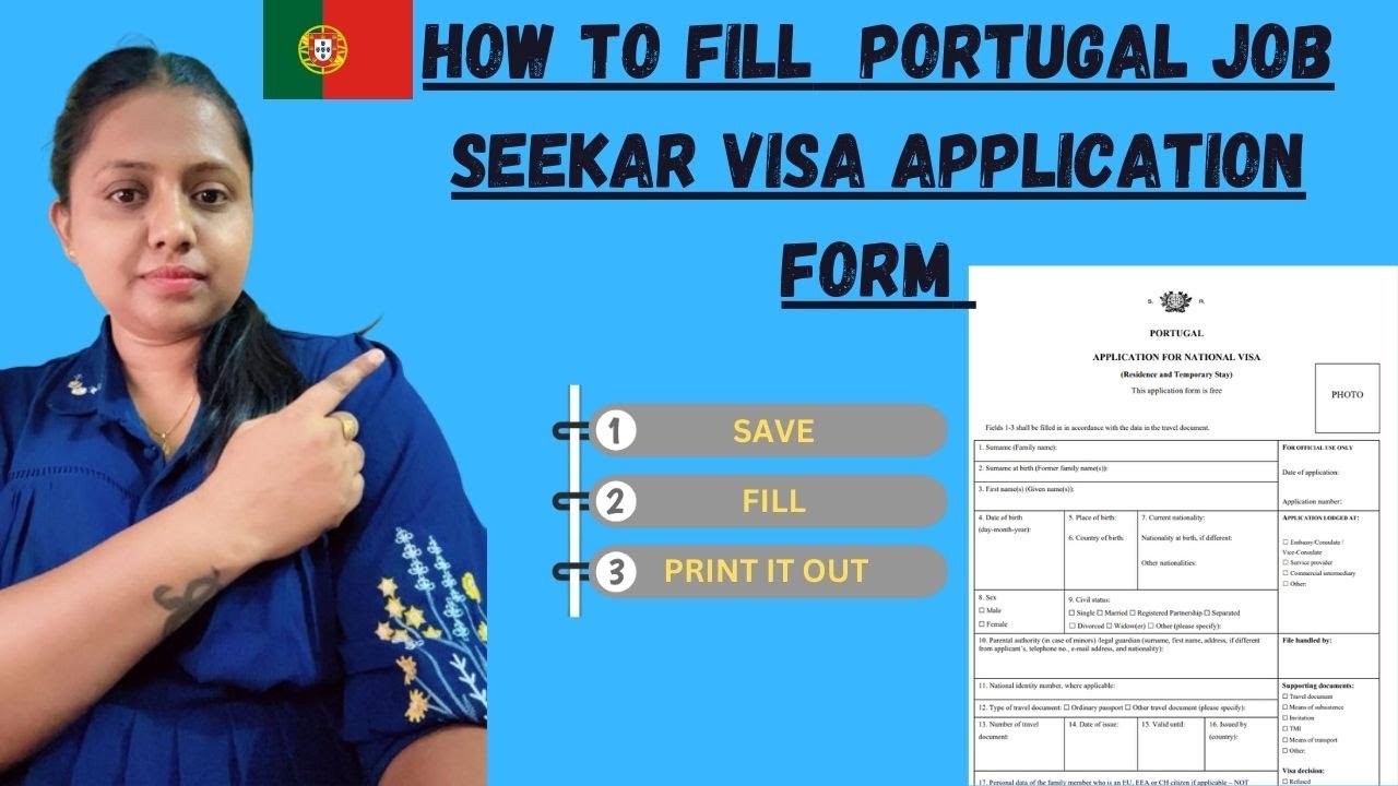 How to Fill Portugal Job Seekar Visa Application Form/ Step by step ...
