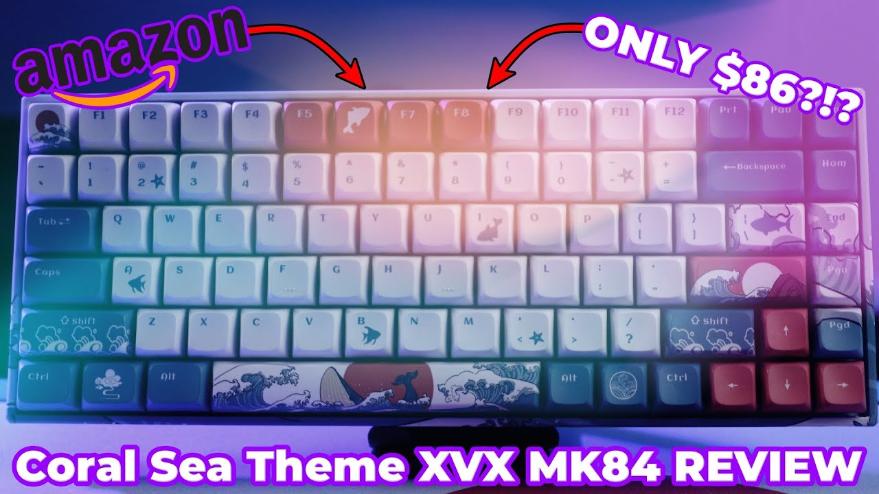 BEST Amazon 75% Mechanical Keyboard? Coral Sea Theme XVX MK84 REVIEW ...