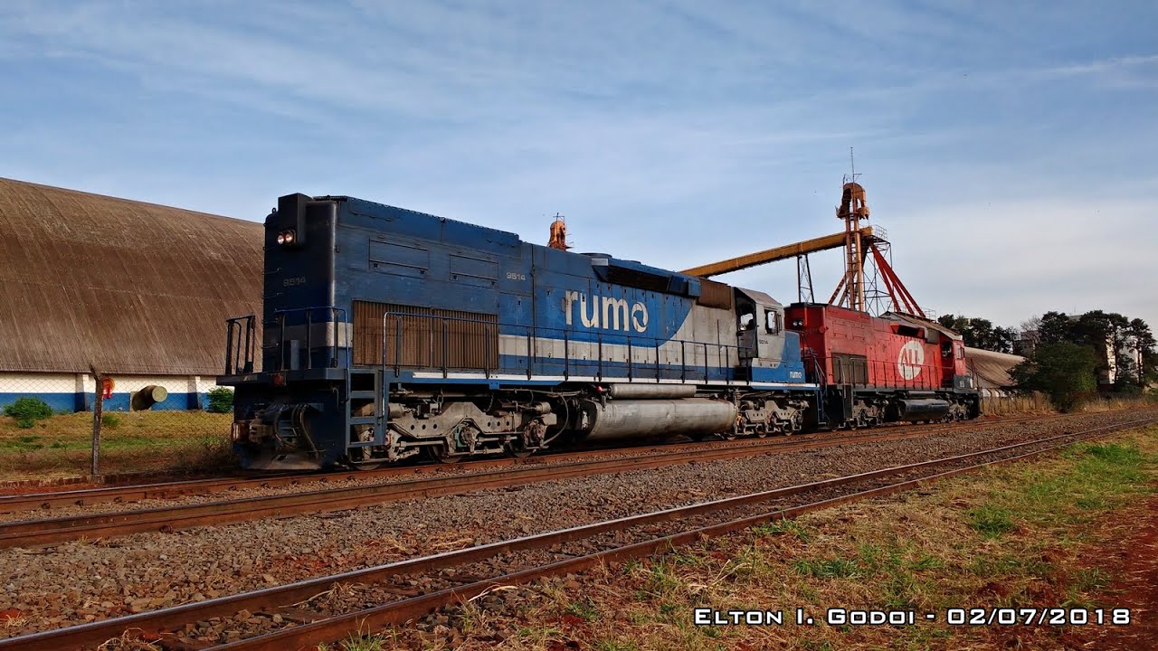 Dupla de SD40T-2 RUMO e ALL partindo de Maringá de recuo - YouTube