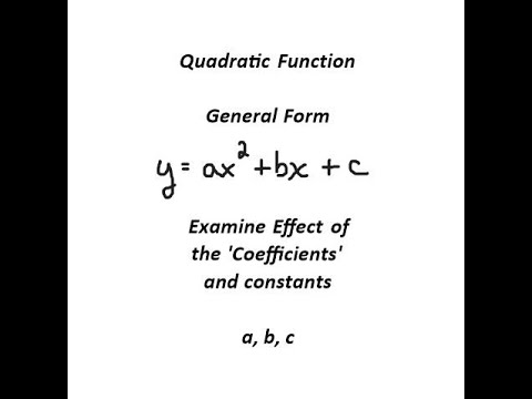 Grade 12 Applied General Form Quadratic Function Graph - YouTube