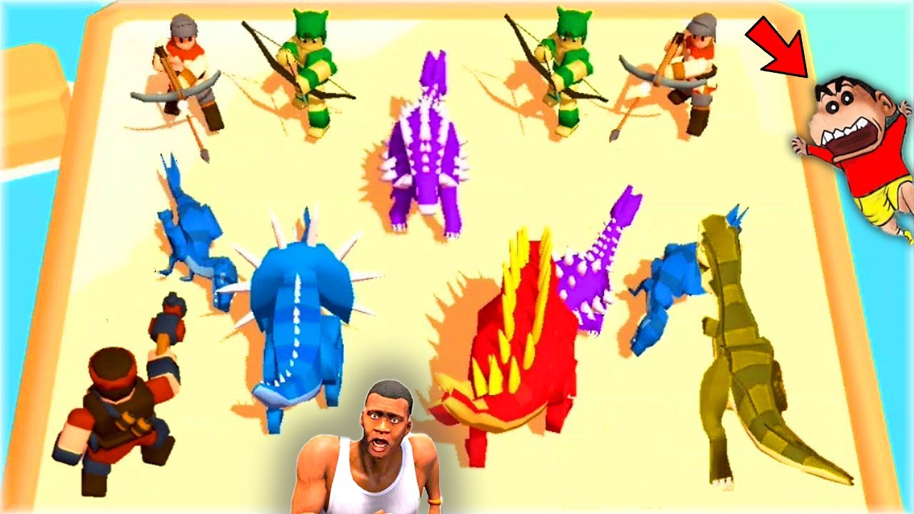 MERGE DINOSAURS to get T-REX and SPINOSAURUS with SHINCHAN and CHOP ...