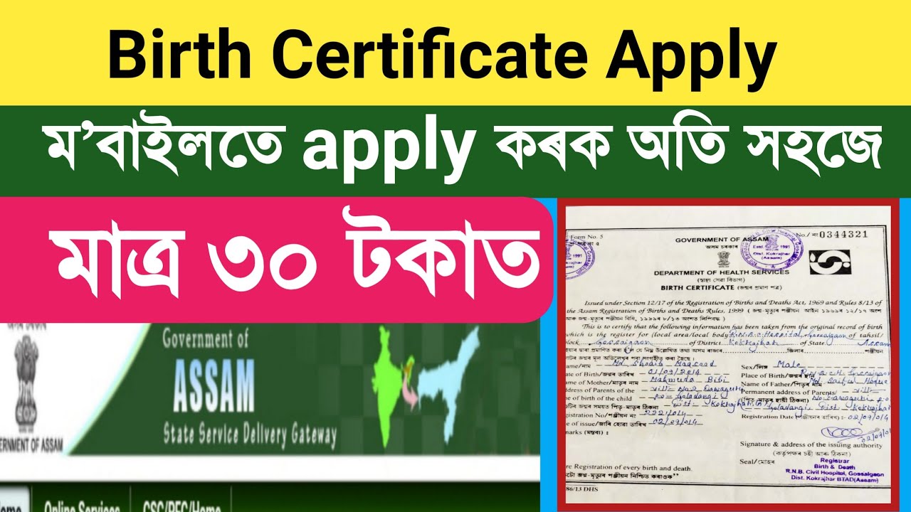 Birth Certificate Apply Online assam || how to apply birth Certificate ...